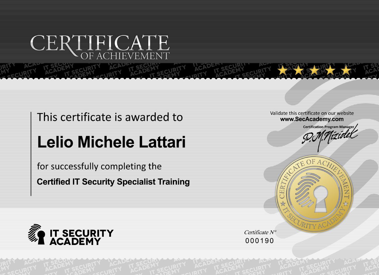 Security certificates
