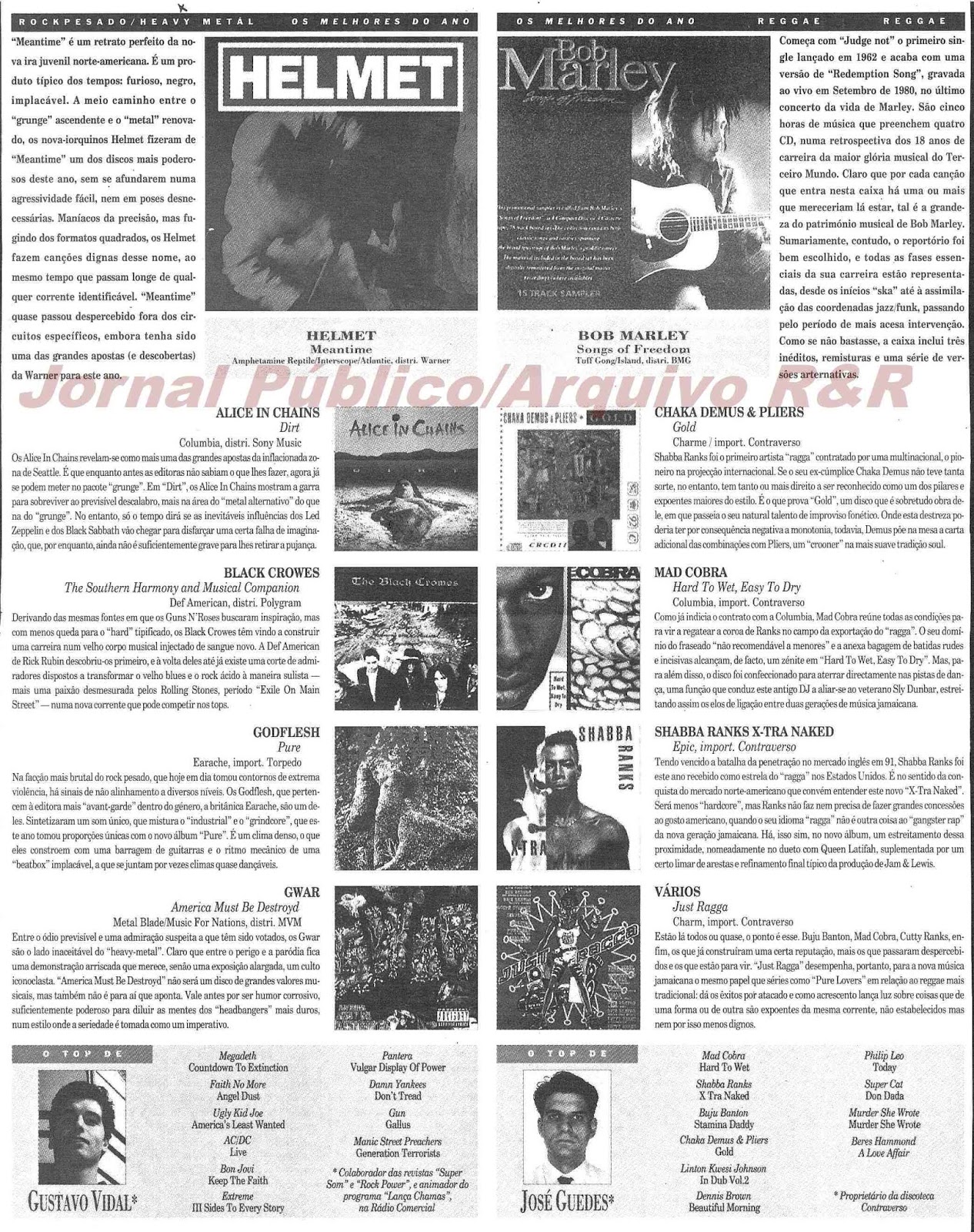 RECORTES & RETALHOS: Jornal Público - Os Melhores do Ano 1992, Hard ...