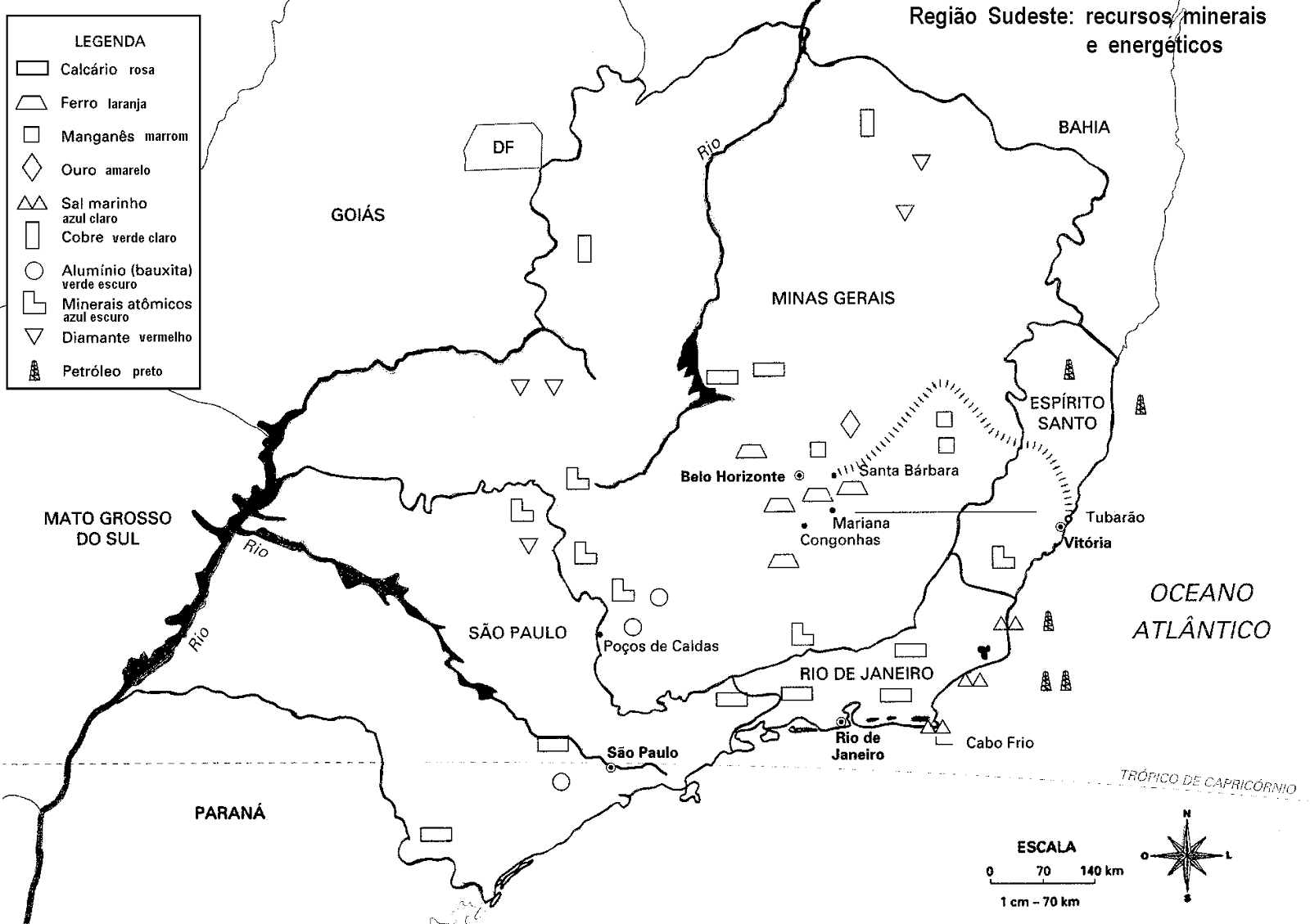 Geografia Fundamental: Região Sudeste - Aspectos físicos