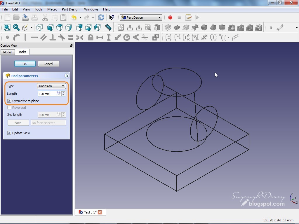 SugengRDiary: Mencoba FreeCAD, Parametric 3D CAD yang Free (5)