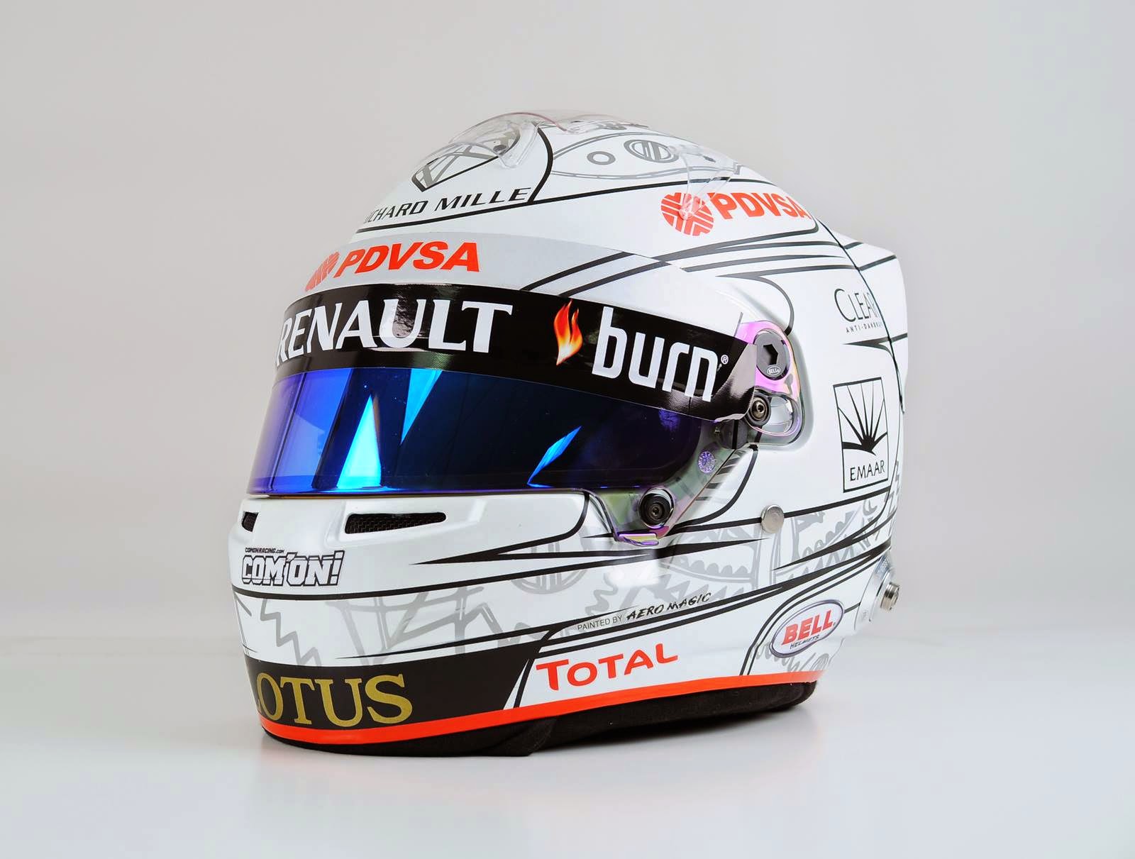 Racing Helmets Garage: Bell HP7 R.Grosjean Abu Dhabi 2014 by Com'On ...