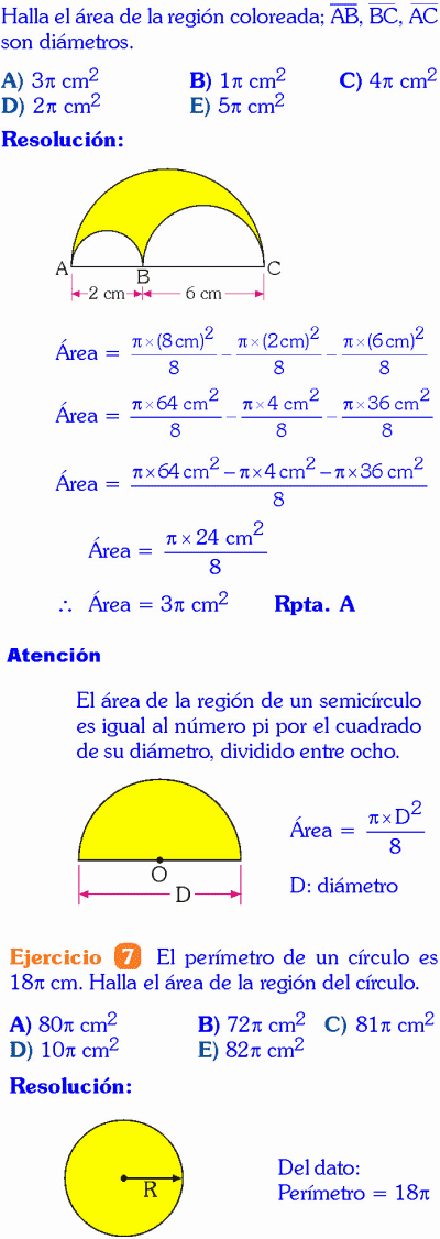 AREA DEL CIRCULO FORMULA EJEMPLOS Y EJERCICIOS RESUELTOS