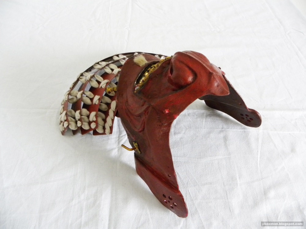 pkDemon Creations: Red Menpo mask with white lacing