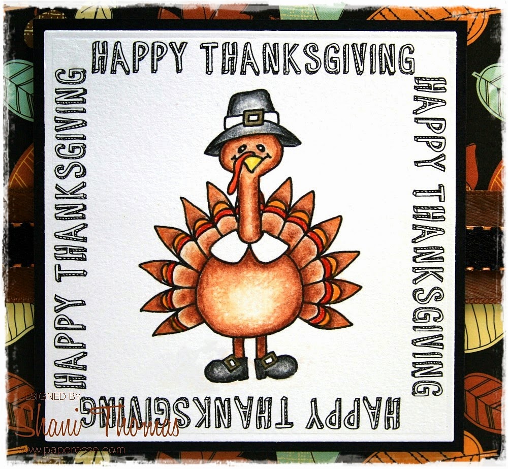 Quick Thanksgiving card with digital turkey stamp | Paperesse
