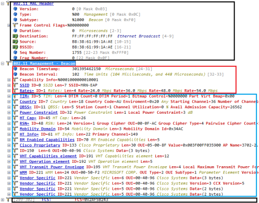 Beacon Frames, Probe request and response