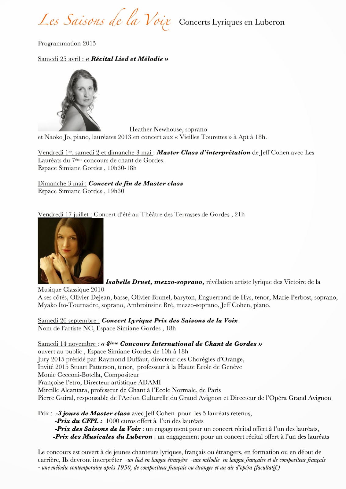 Les saisons de la voix