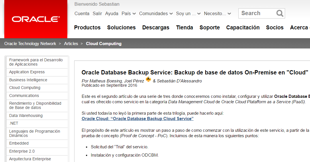 Bitácora Dba Oracle Blog Oracle Database Backup Service Backup De Base De Datos On Premise