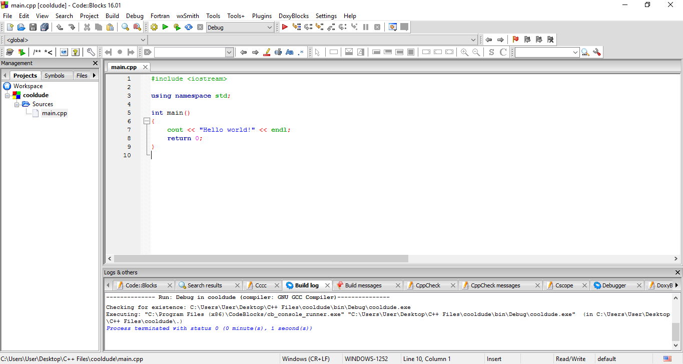Cool Stuff: Getting good at: C++ | #2 - Hello World Program