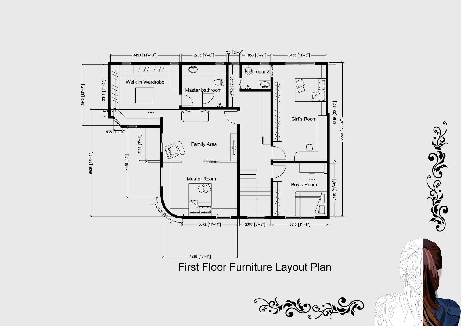 PandyInteriorDesigner: AutoCAD Technical Drawings for Resident house