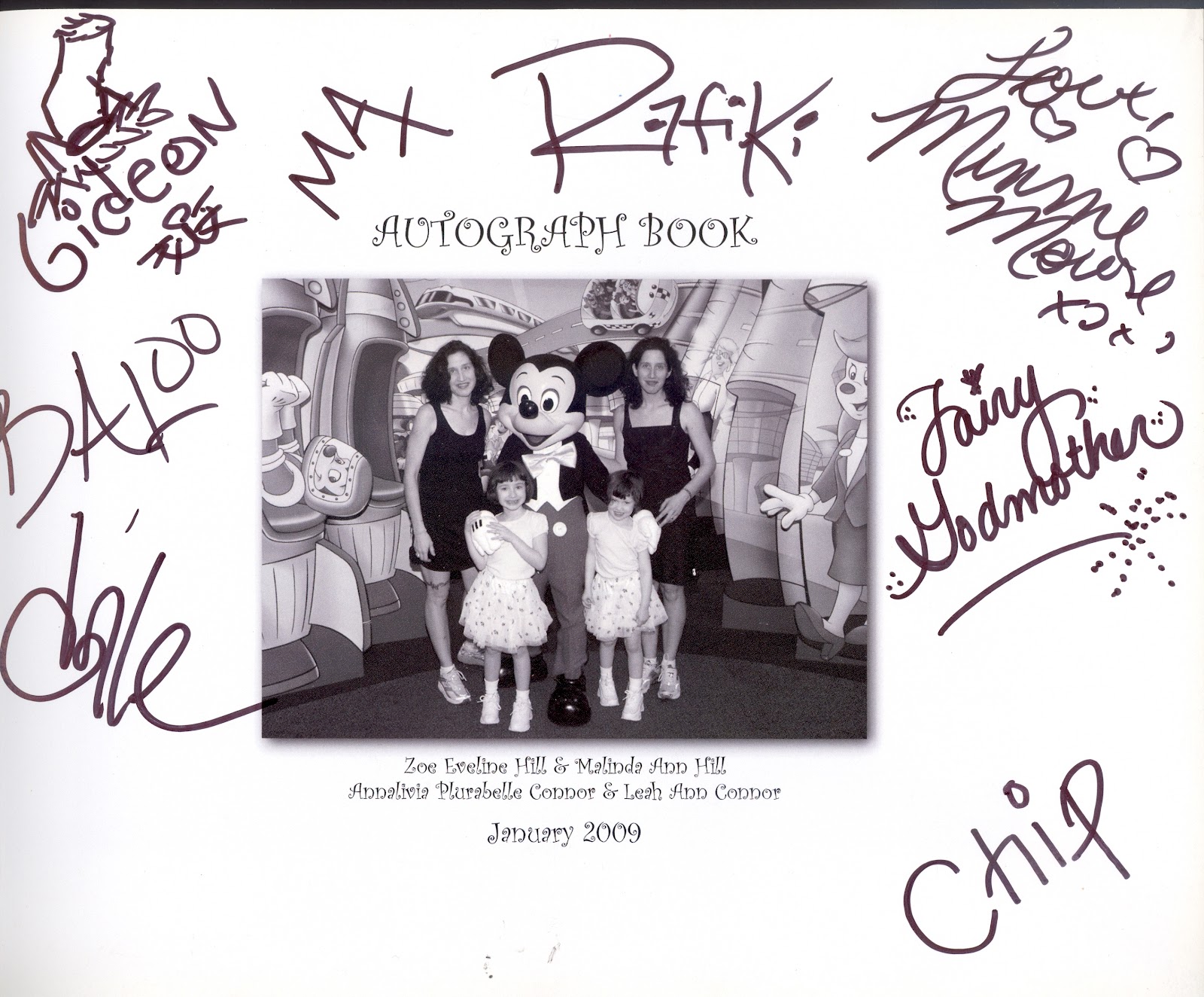 Disney Characters Autographs List