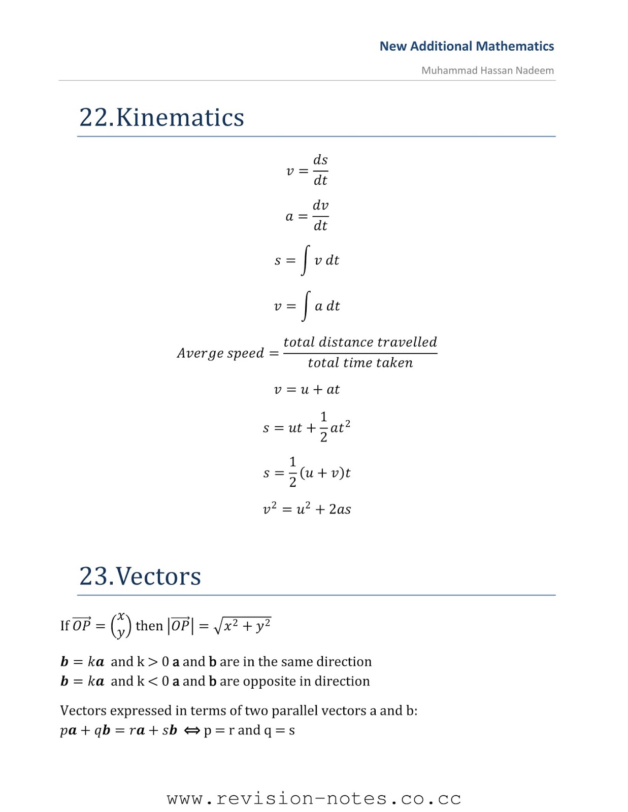 OA'Level StudyGuides : O'level Add Maths