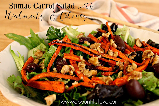 Sumac Carrot Salad with Walnuts and Olives - A Bountiful Love