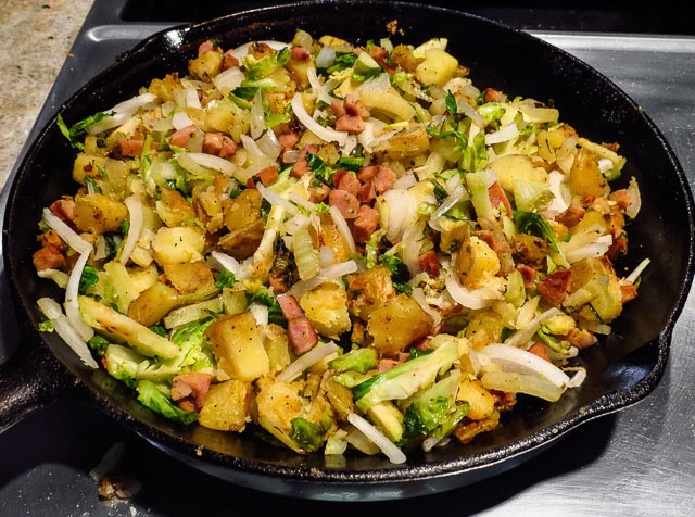 OnTheMove-In the Galley: Potato Hash with Brussels Sprouts and Fennel