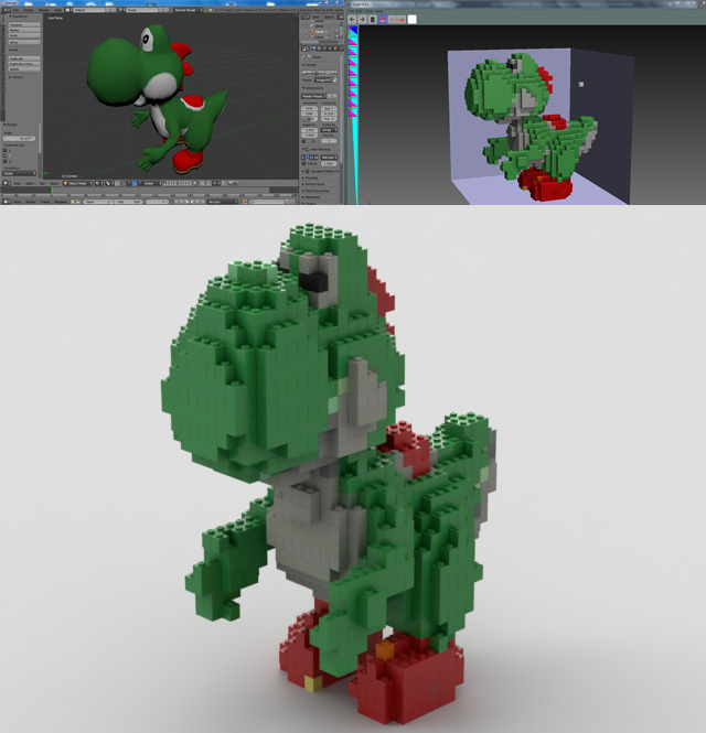 Cult Of The Brick: Yoshi In Lego - Coloured Voxels Part 4