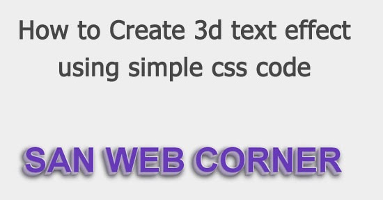 How to Create 3d text effect using simple css code