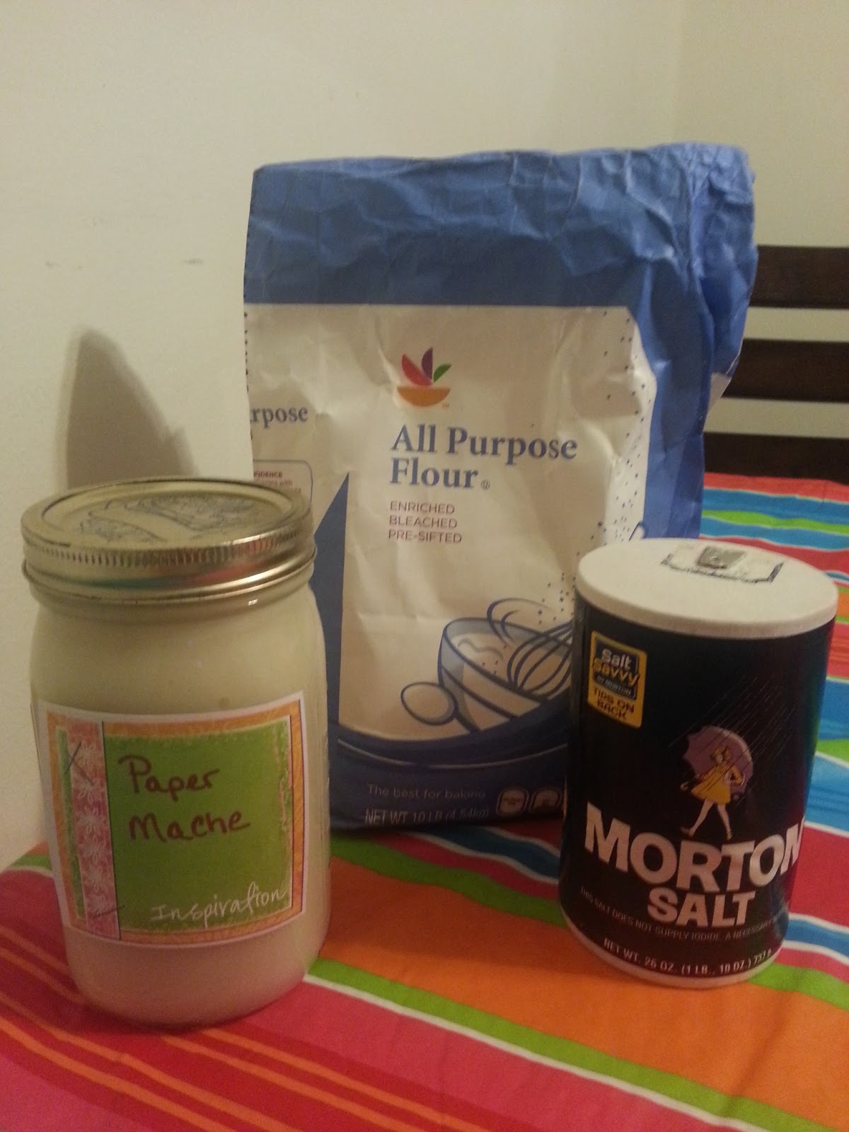 I just whipped up a batch of homemade paper mache for my playdate ...