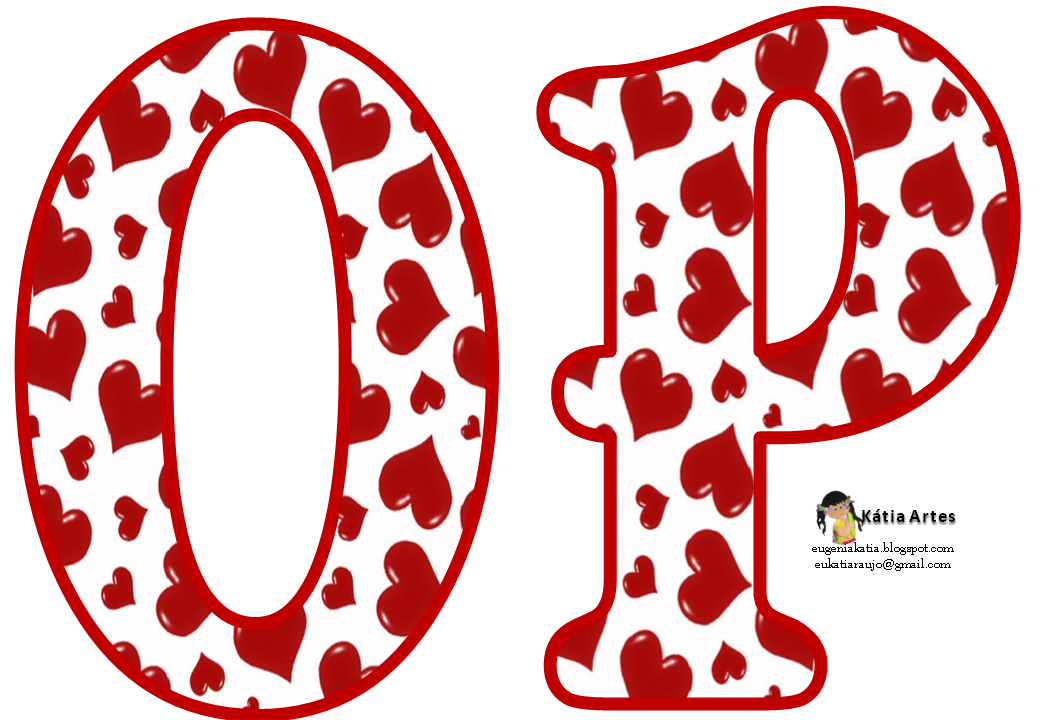 Alfabeto Relleno Con Corazones Rojos. - Oh My Alfabetos!