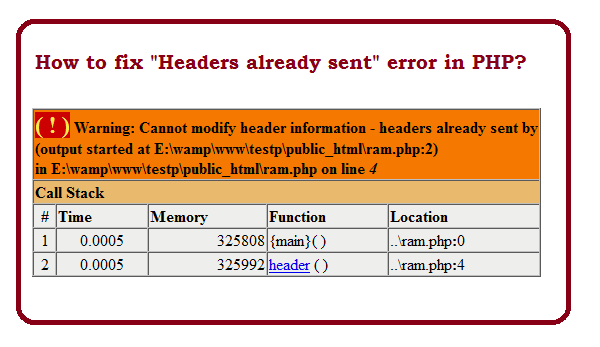 How To Fix Headers Already Sent Error In Php Web Technology Experts Notes