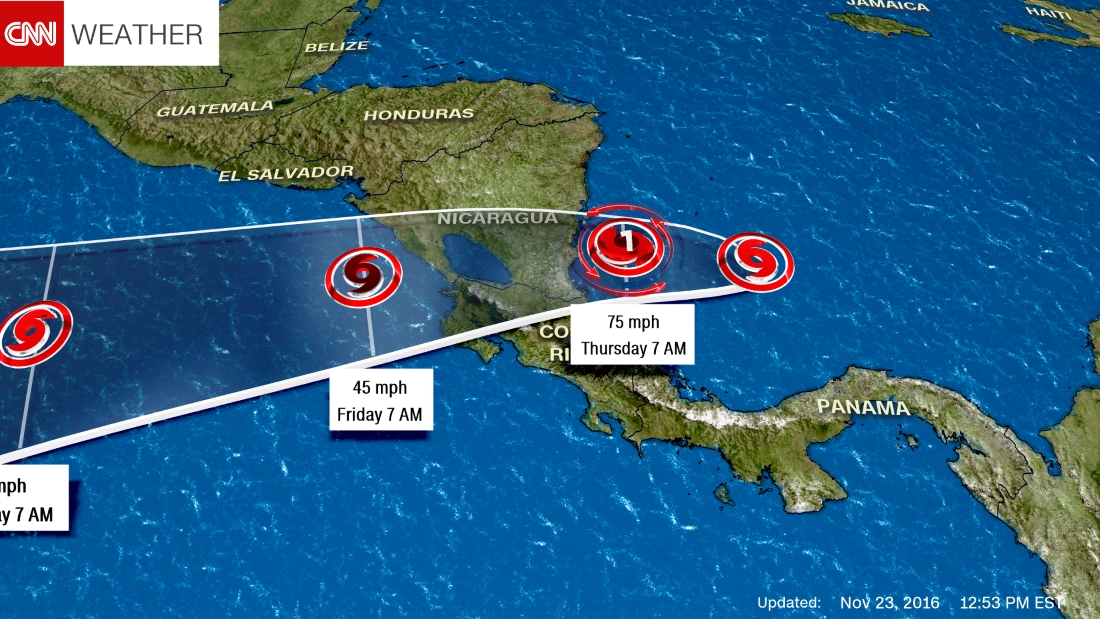Costa Rica se prepara para el Huracán Otto