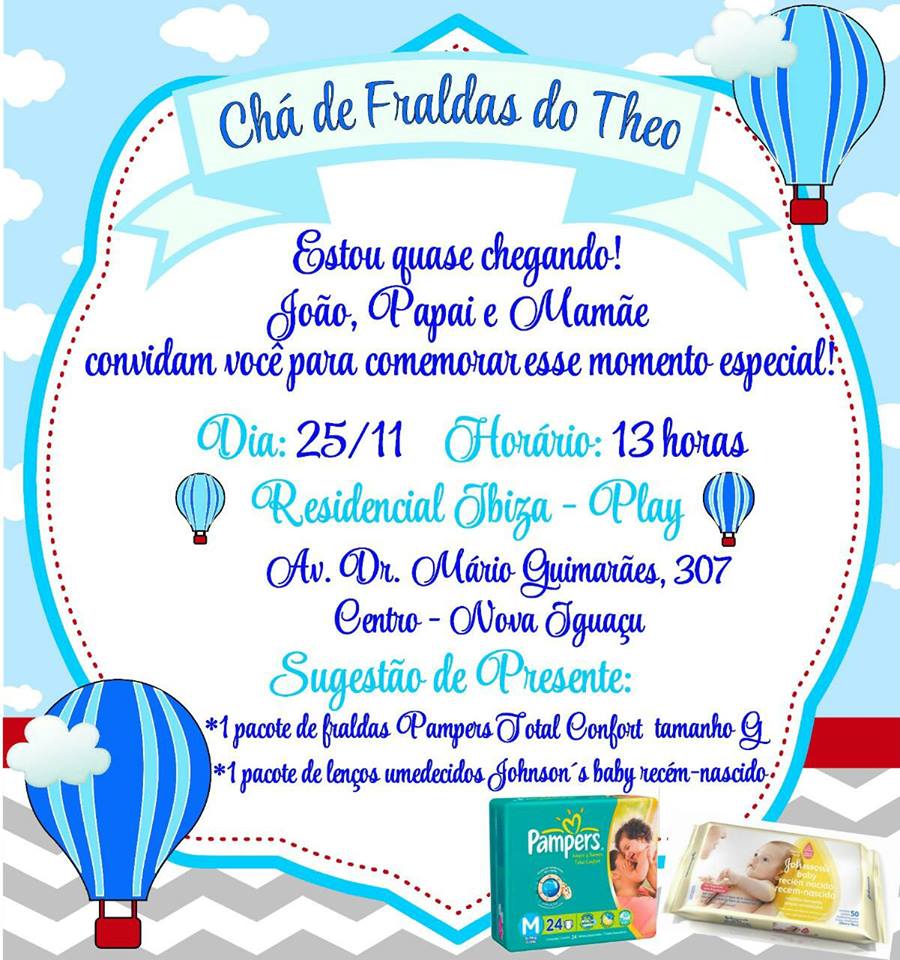 Cantinho da Linoca: Chá de fraldas do Theo no tema Balões