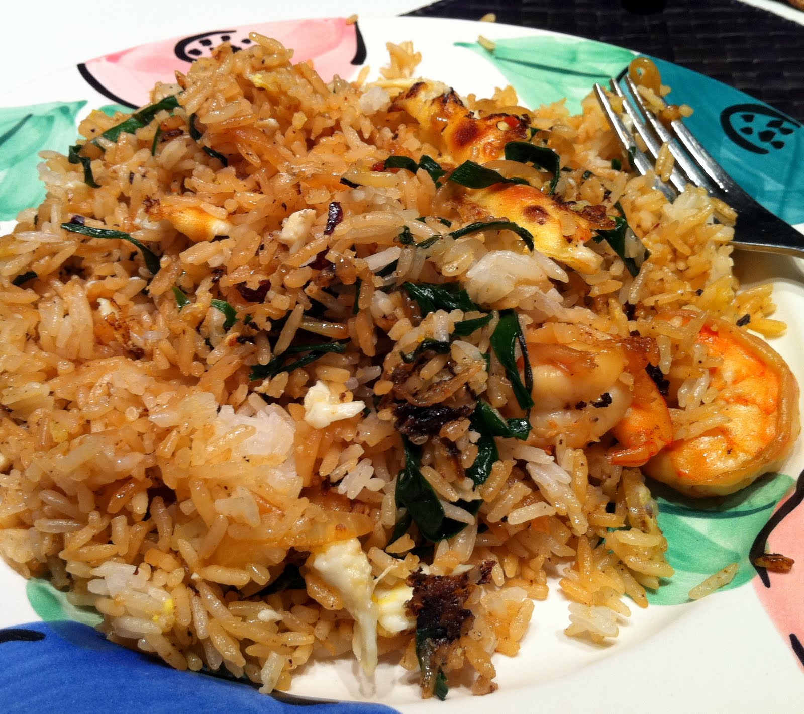 QlinArt: Korean Mixed Warm Rice with Eggs, Vegetables and Shrimps
