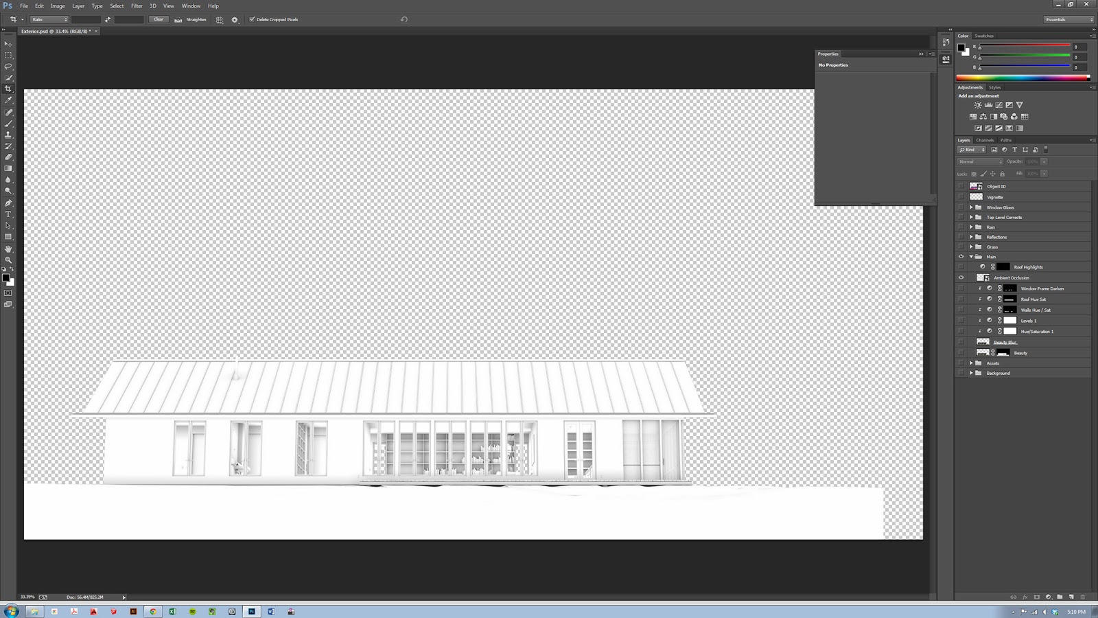 The BLDGtyp Blog: Making Of: Upstate NY House Rendering (Photoshop Part 01)