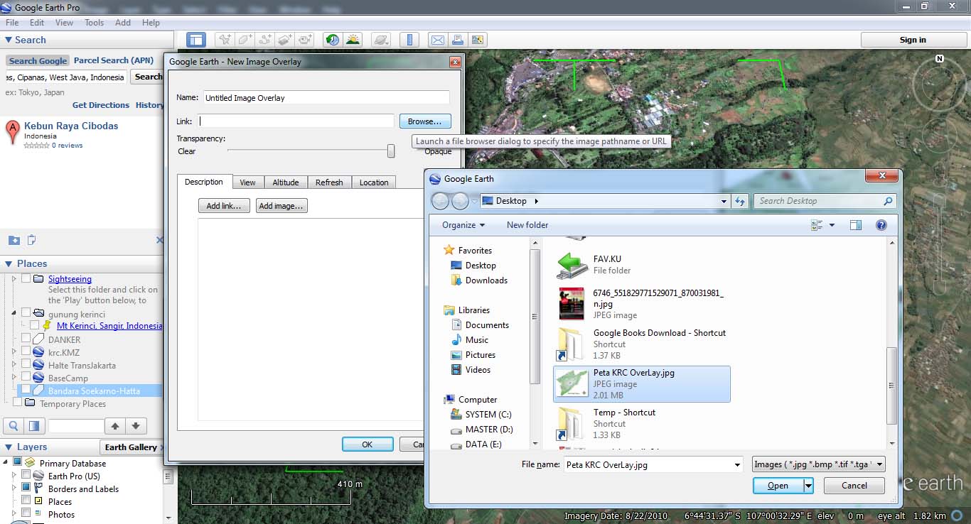 Overlay Image Pada Google Earth ~ Lembah Kerinci