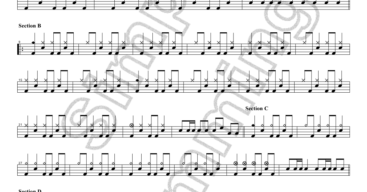鼓手森 - Simply Drumming: The Offspring - Want You Bad drum sheet