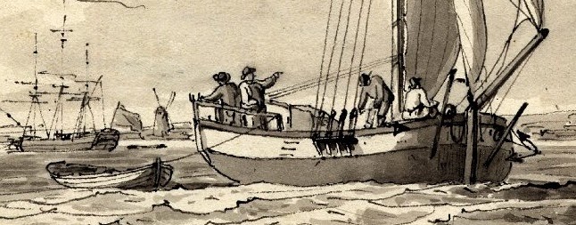 British Tars, 1740-1790: Drawing of a sloop, 1789