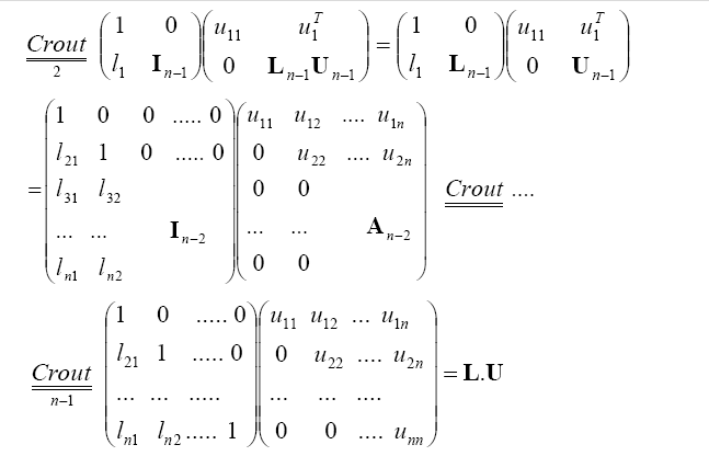 Thuật toán phân rã ma trận A = LU [Xử lý ma trận - mảng 2 chiều]