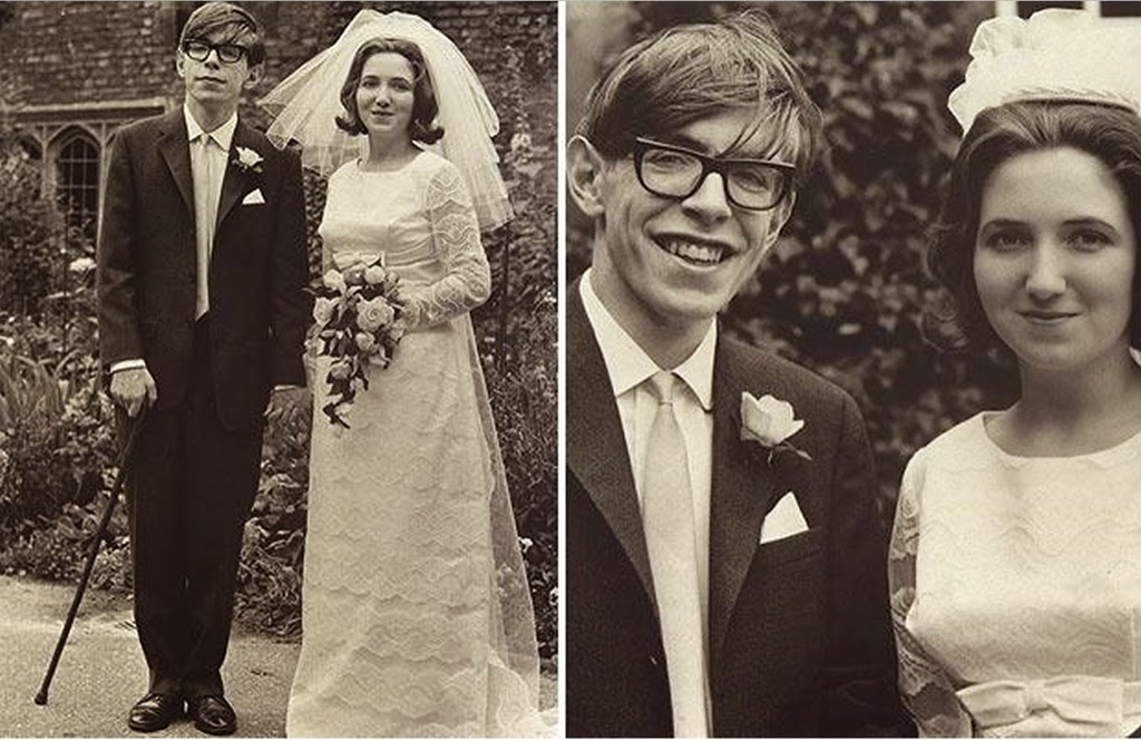 A very dapper Stephen Hawking and his wife Jane in 1965 ~ vintage everyday