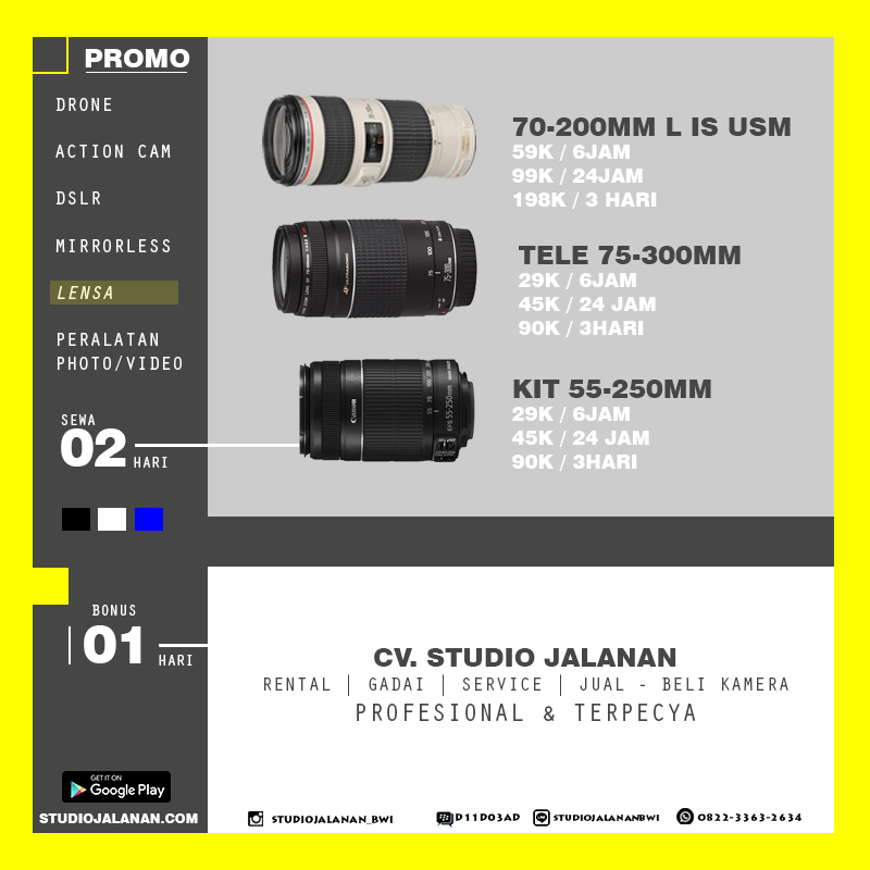 Katalog Harga rental / sewa kamera Termurah, Terlengkap & terbaik ...
