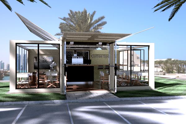 Pop Up Container Cafe Design - Container Design Ideas For Small Business