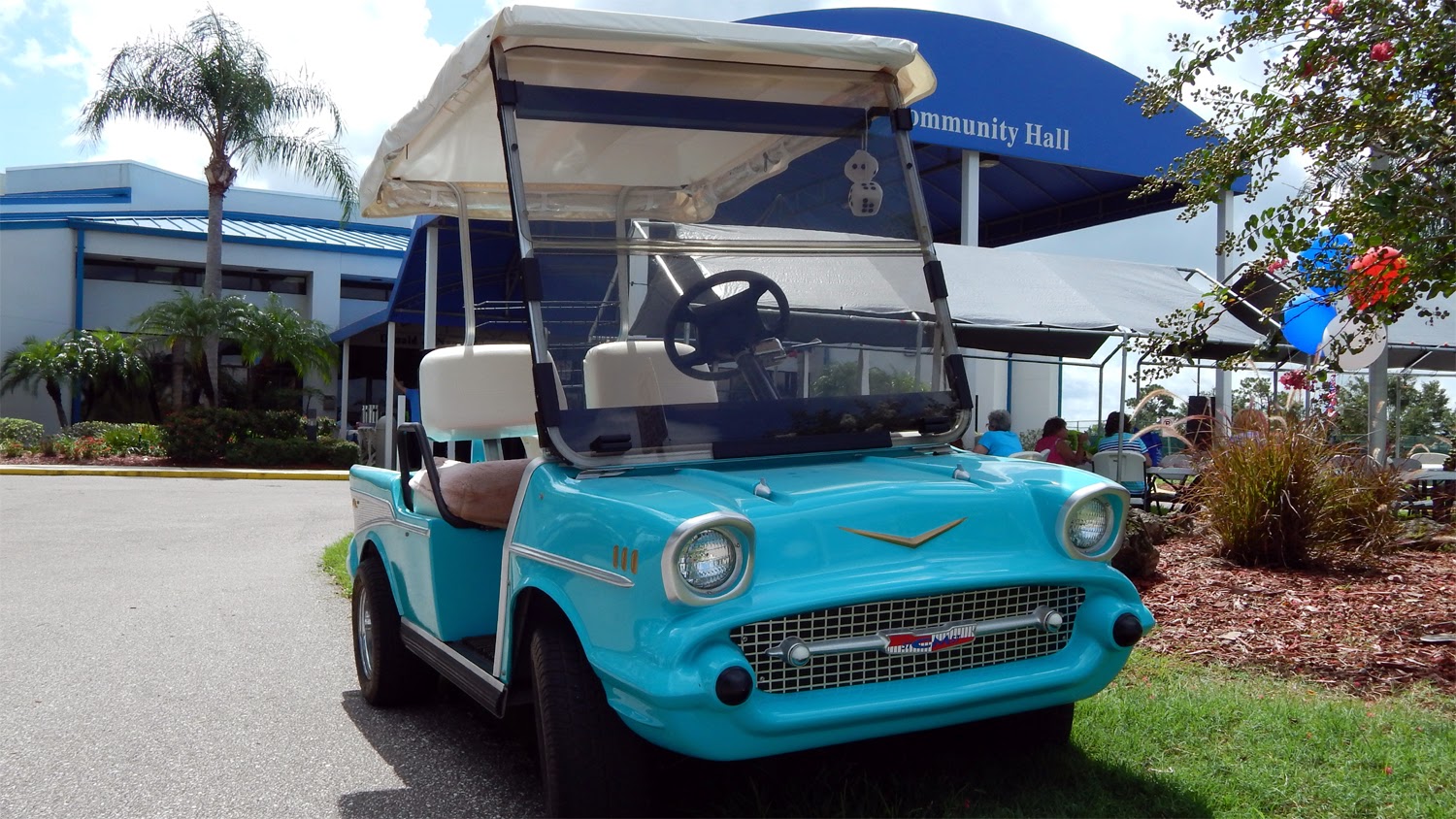 Blue 57 Chevy Bel-Air EZ-GO Golf Cart, Sun City Center, Florida