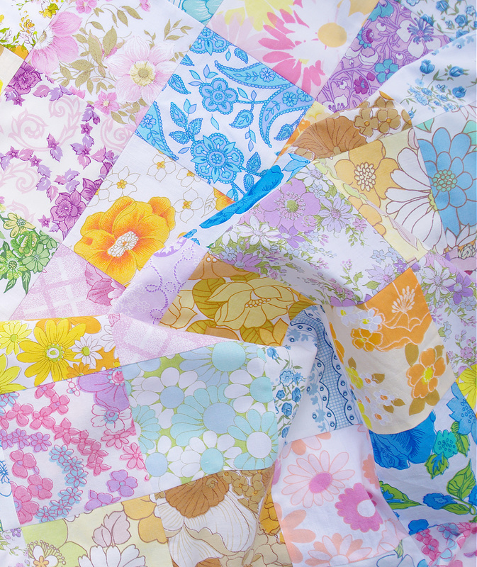 Red Pepper Quilts: Vintage Linens Patchwork Quilt - Work in Progress