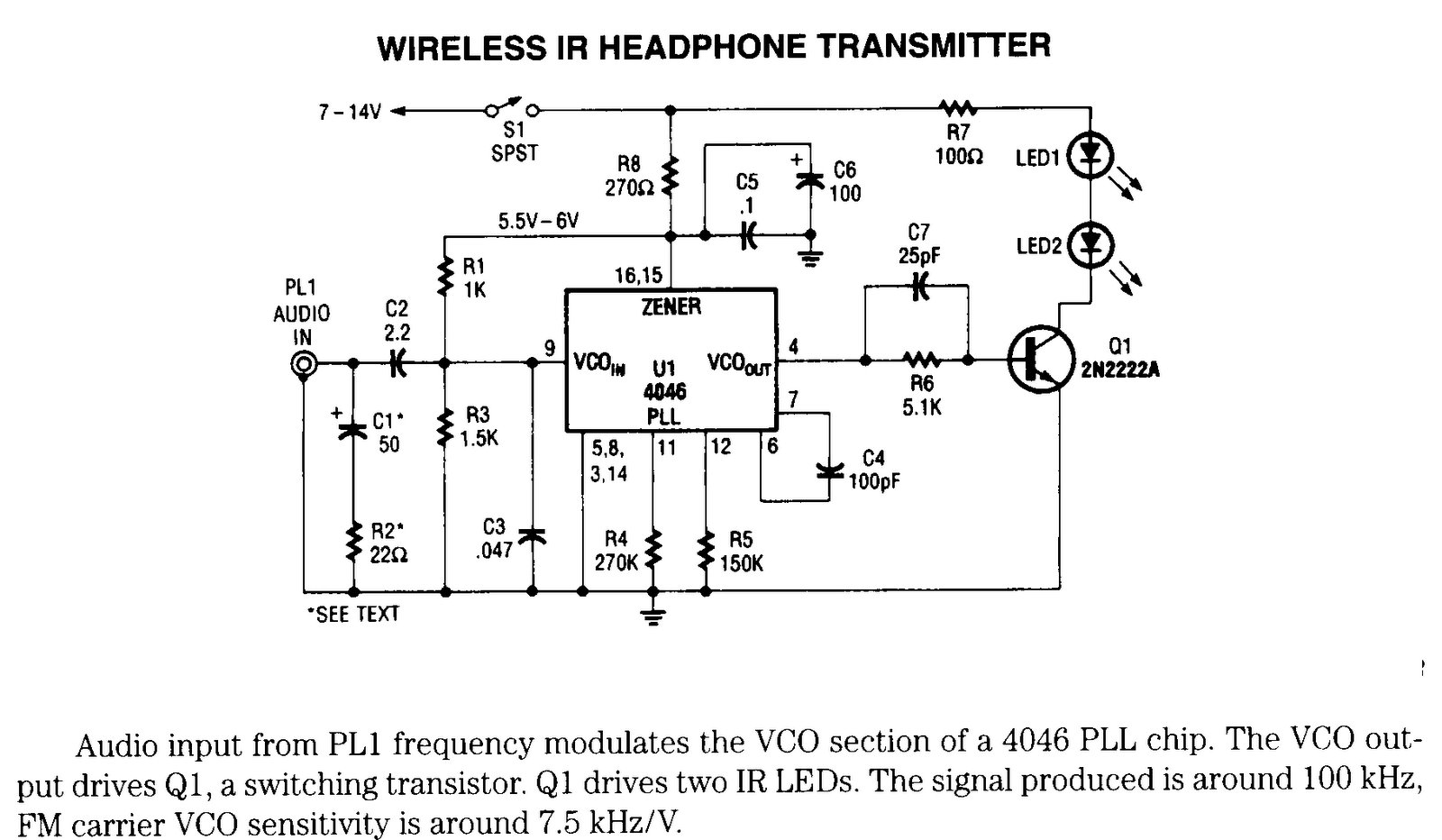 NTE Electronics Circuit: Wireless Infra Red