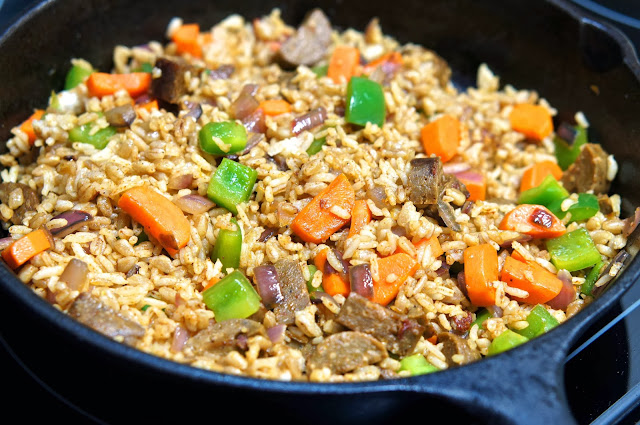 TC 狂熱 » 義大利香腸佐墨西哥辣椒時蔬炒飯 Chipotle Fried Rice and Farro with Italian Sausage
