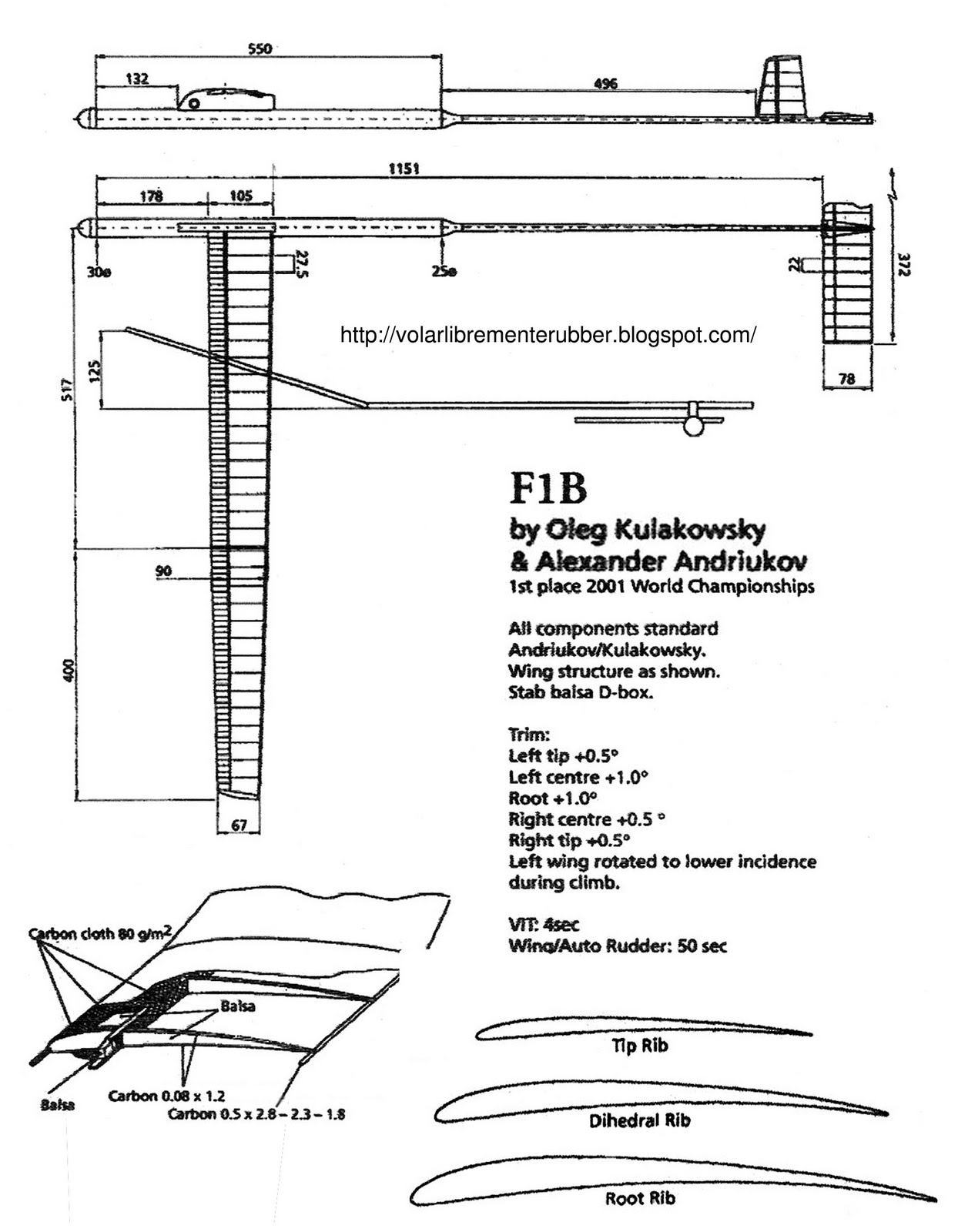 Volar Librememente Free Flight Rubber Models: F1B World Champion de ...
