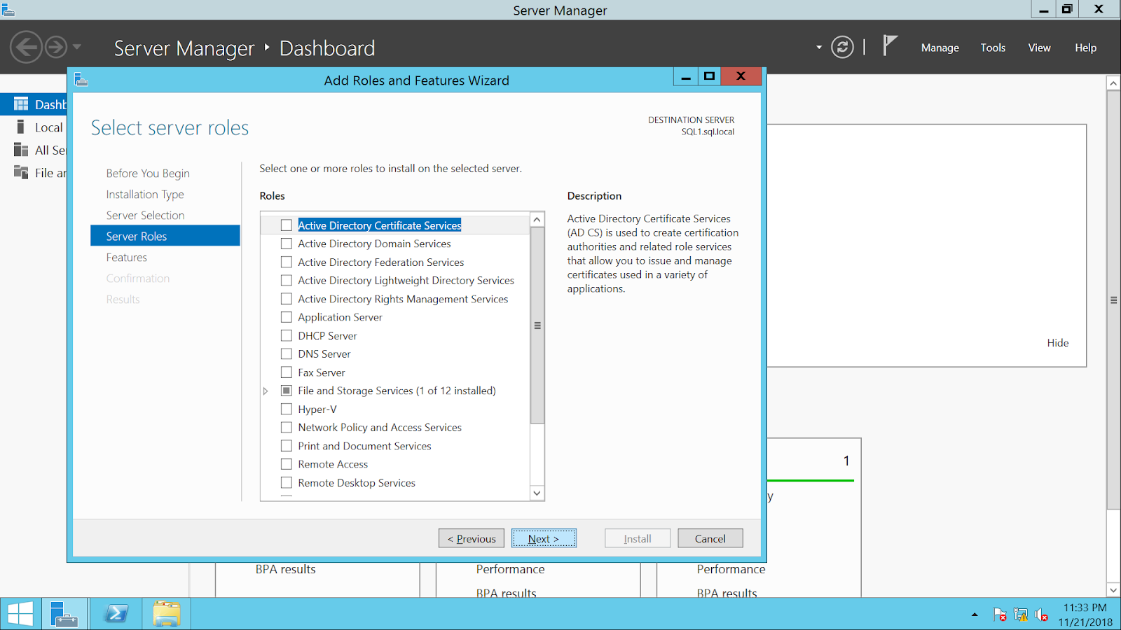 SQL Database server builds: SQL SERVER 1 PART 1