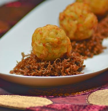Dambu Nama served with Sweet Potato Balls