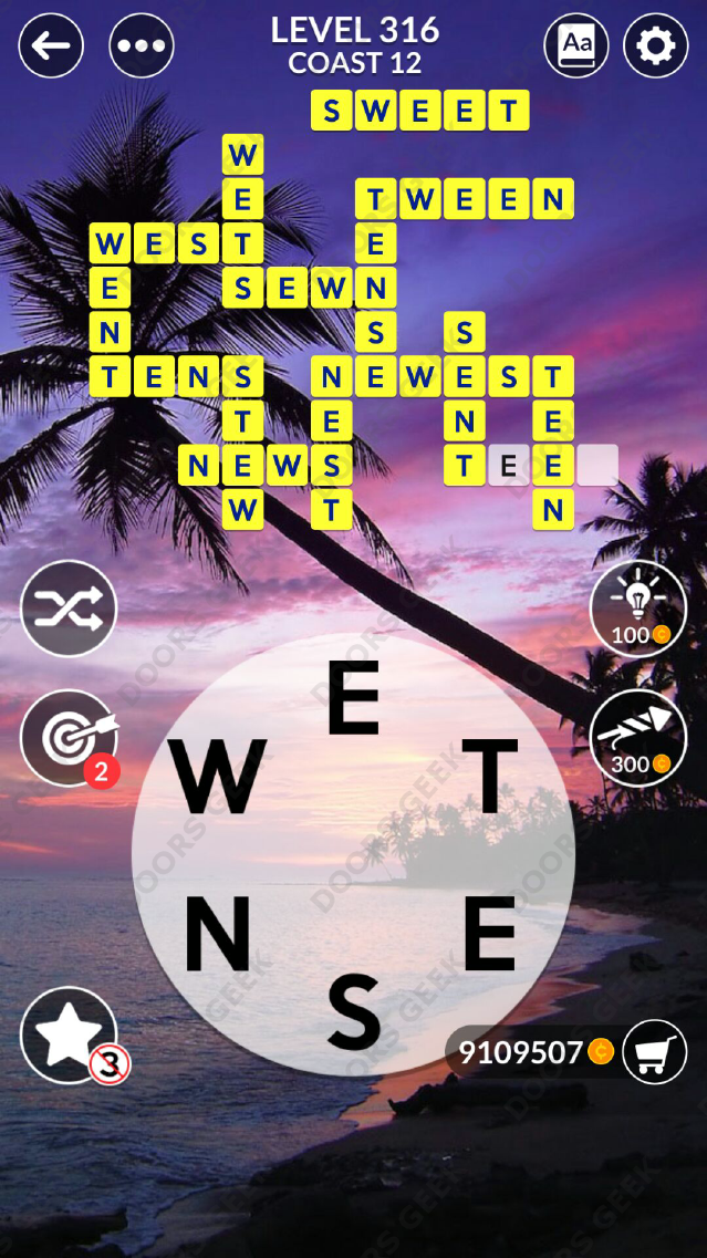 Wordscapes Level 316 Answers ~ Doors Geek