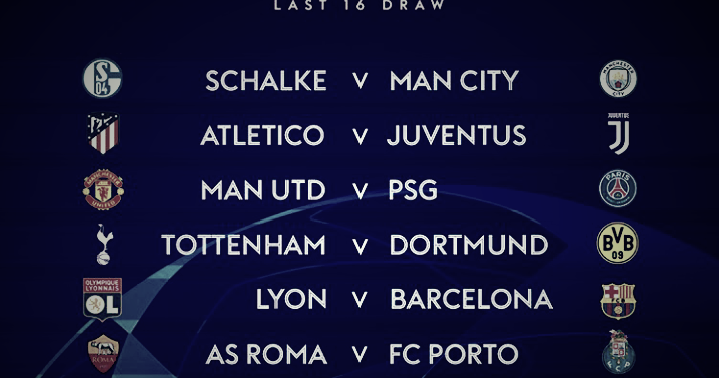 All-About-Football: 🔥UCL ROUND OF 16 FIXTURES ARE HERE🔥
