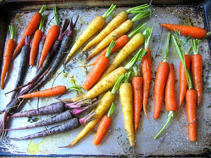 Welcome Spring Produce: Roasted Baby Carrots w/ Mustard Creme Fraiche