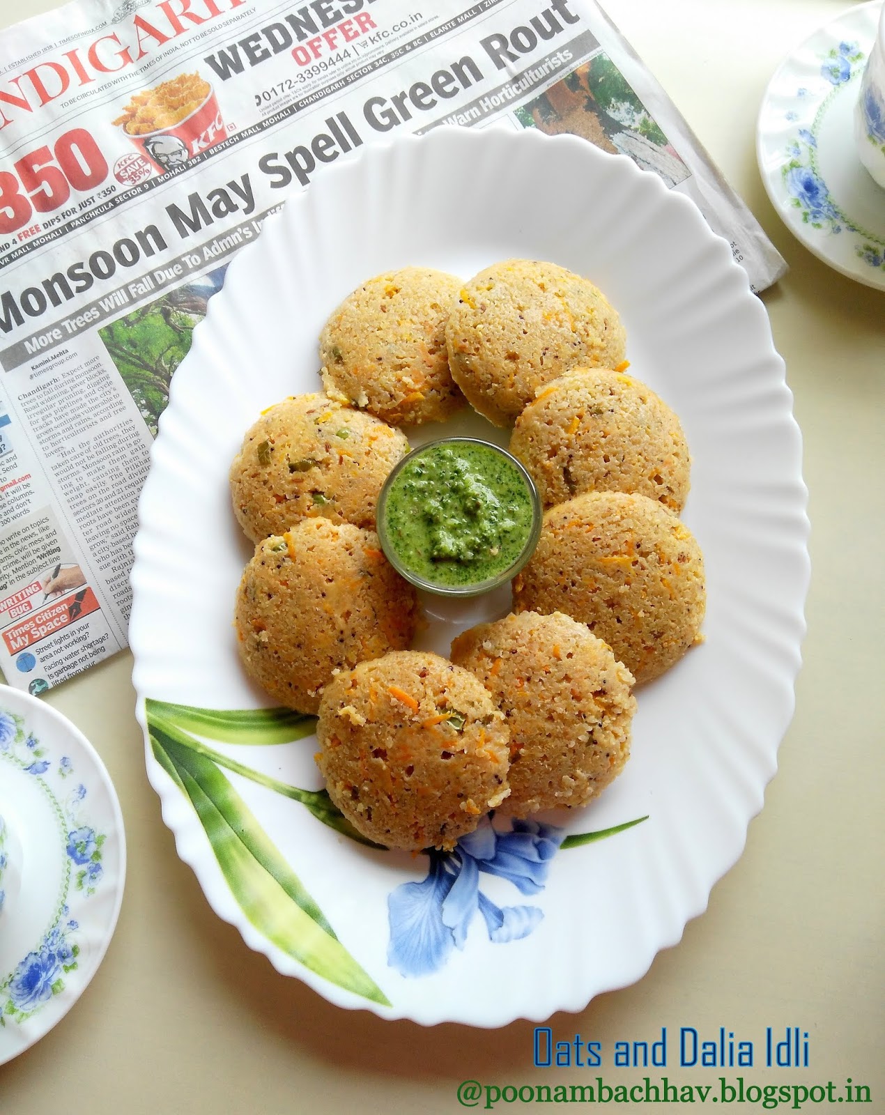 Annapurna: Oats and Dalia Idli / Healthy Broken Wheat Oats Snack Recipe