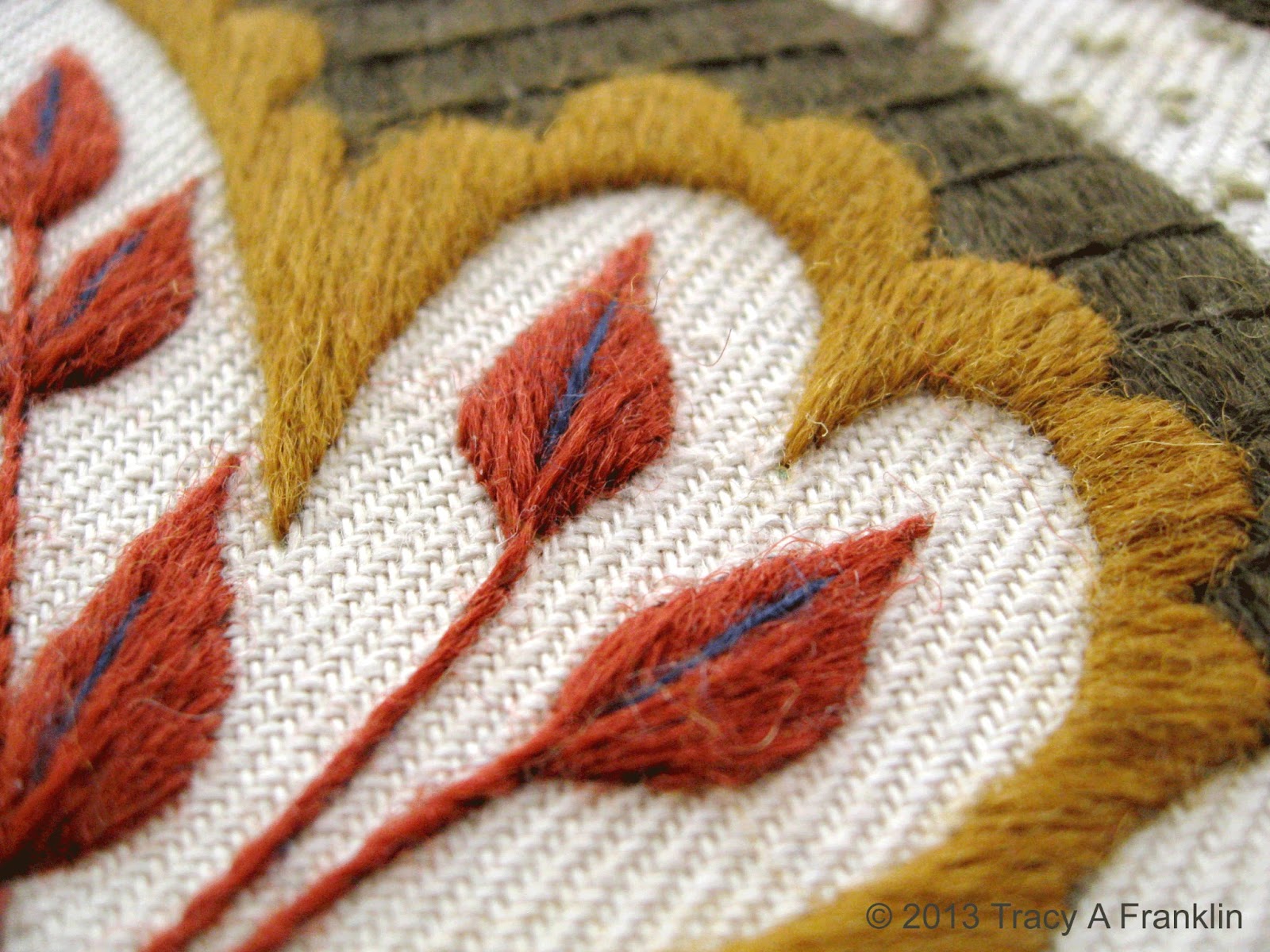 Tracy A Franklin - specialist embroiderer: Satin stitch and detail