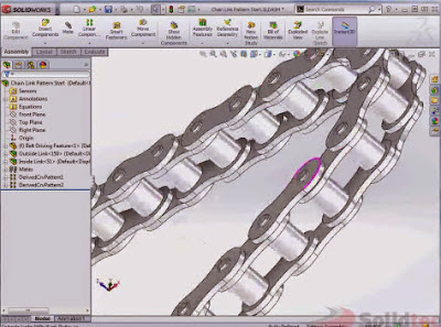How to model a chain assembly in SolidWorks using a curve driven ...
