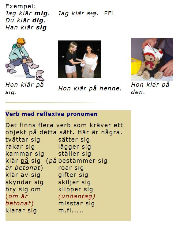 Vuxenutbildningen Ockelbo C2: Reflexiva pronomen