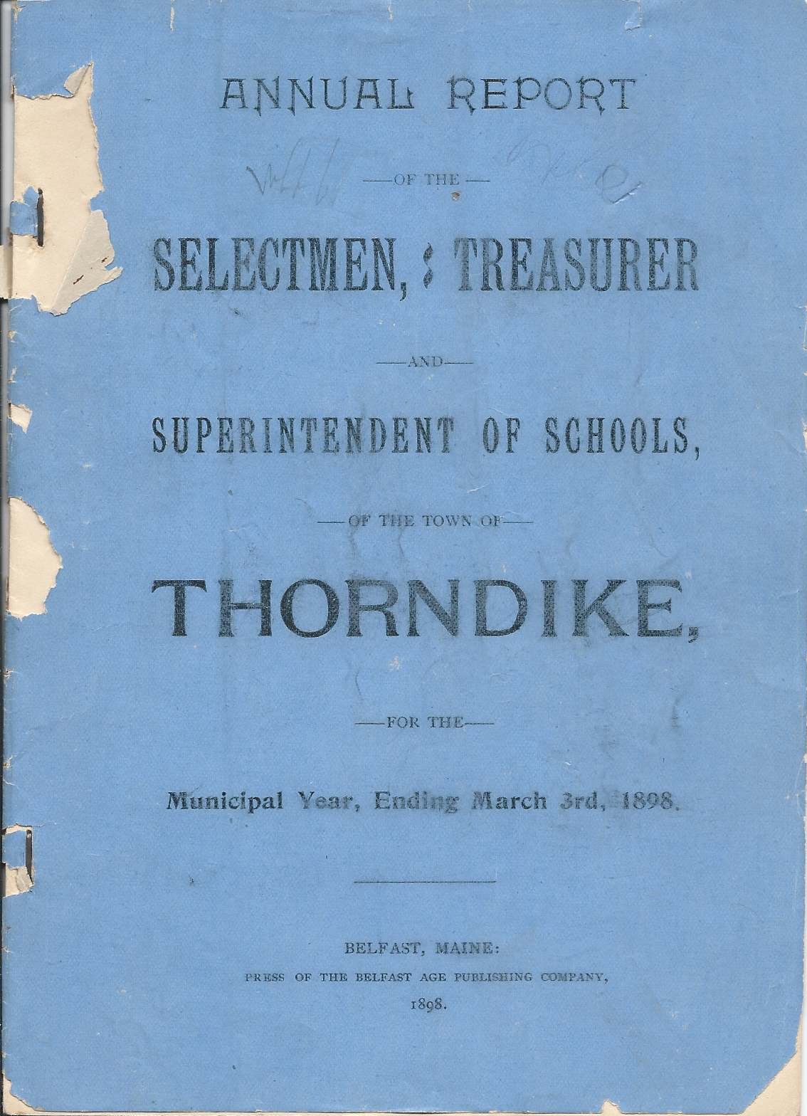 Heirlooms Reunited 1898 Annual Report Of Thorndike Maine heirlooms-reunited-1898-annual-report-of-thorndike-maine