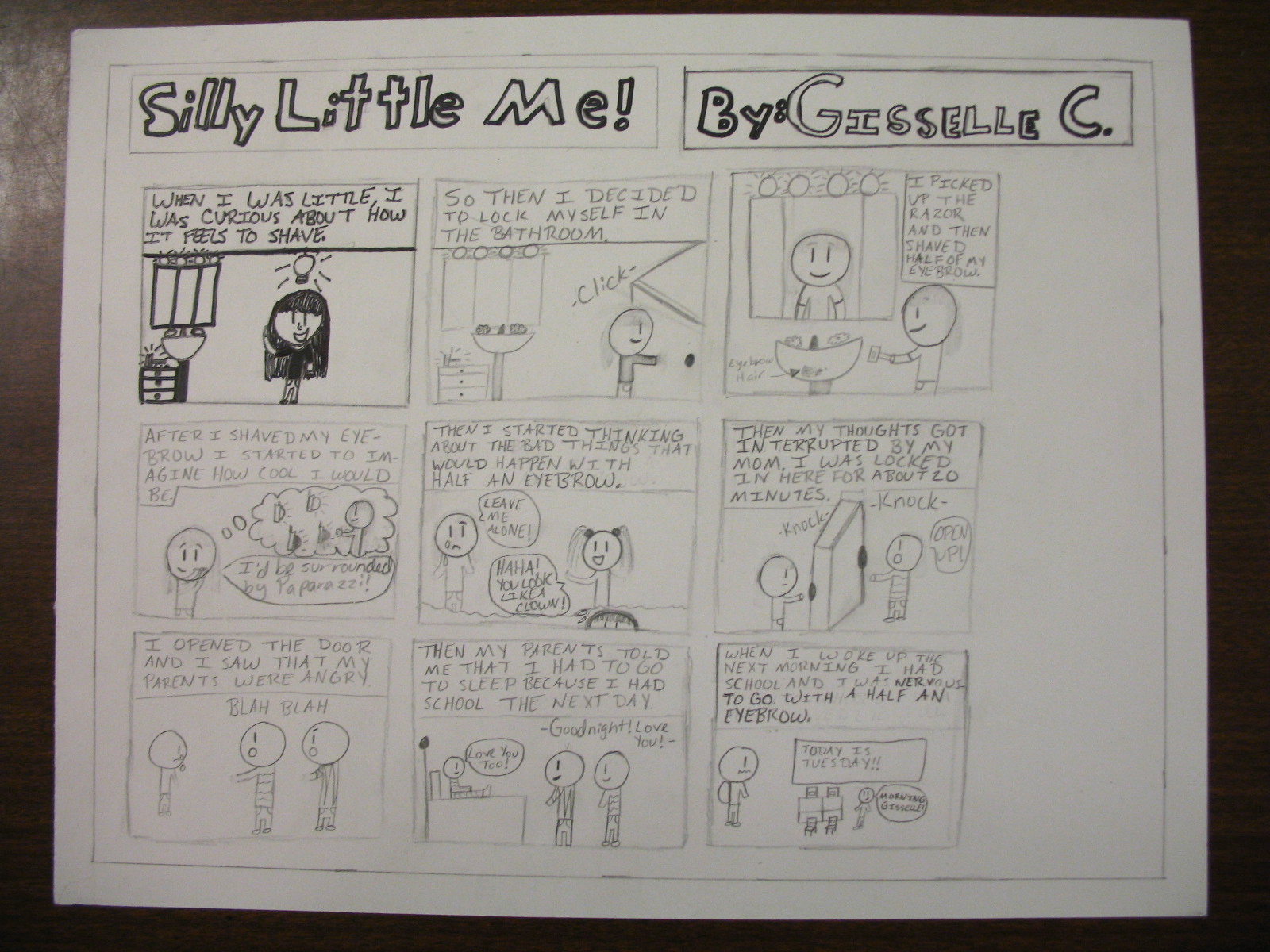 Coonley Art Studio: Autobiographical Comic Strips