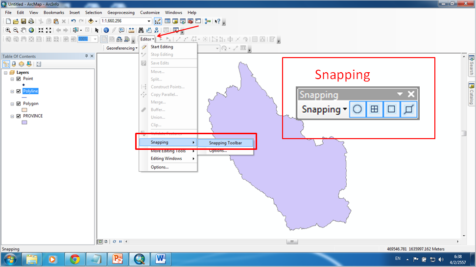 ArcMap 10: 1.วิธีการแก้ไขข้อมูล (Editing feature)
